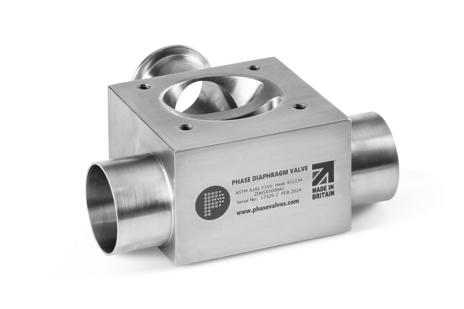 Phase Diaphragm Valve Bodies - Zero Deadleg 'Tee' Pattern - Heap & Partners